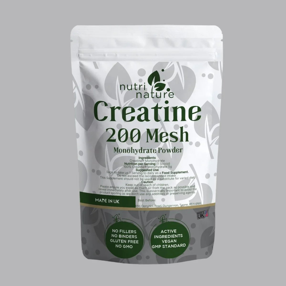 Creatine Monohydrate 200 Mesh in powder form – nutrinature